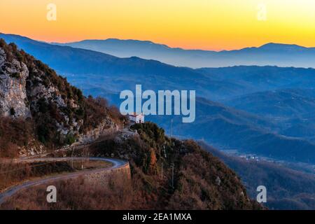 Misty mountain landscape Stock Photo - Alamy
