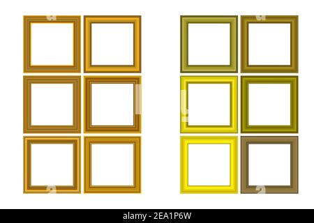 Big set of squared vintage wooden frame for your design. Vintage cover ...