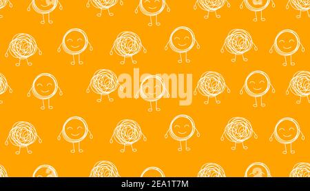 Therapy, psychology seamless pattern with doodle characters. Web ...