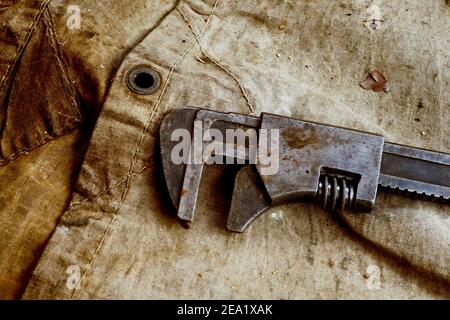 Wrench, Old tool, France Stock Photo - Alamy