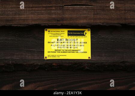 Bat roost sign Stock Photo - Alamy