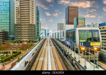 Japan, Tokyo: automated guideway transit service operated by Yurikamome ...