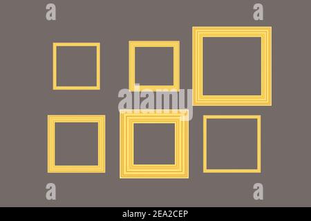 Big set of squared vintage wooden frame for your design. Vintage cover ...