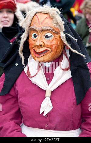 Portrait mask of Swabian-Alemannic carnival, Burgrieden, Baden ...