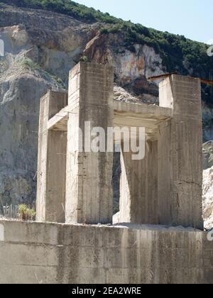 Concrete structure at quarry at Troumpeta, Corfu, Greece Stock Photo ...