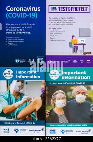 UK and Scottish Government advice leaflets during Covid-19 coronavirus ...