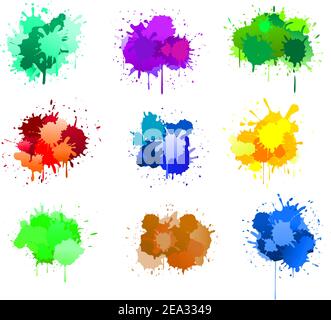 Color ink blots isolated on white for design Stock Vector Image & Art ...