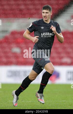Brentford's Vitaly Janelt in action during the Premier League match at ...