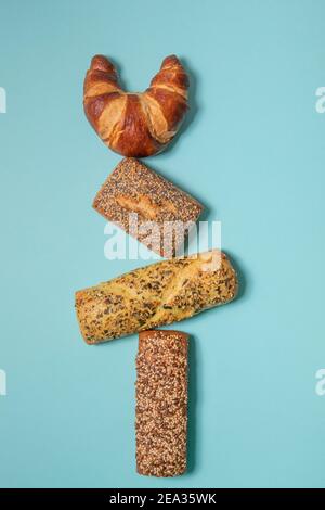 Types of homemade bread on the rustic wooden table Stock Photo - Alamy