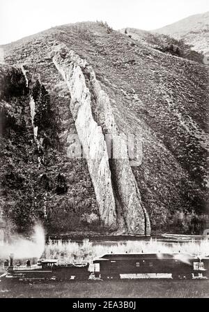 Late 19th century photograph: Locomotive, steam train, Peking, Beijing ...
