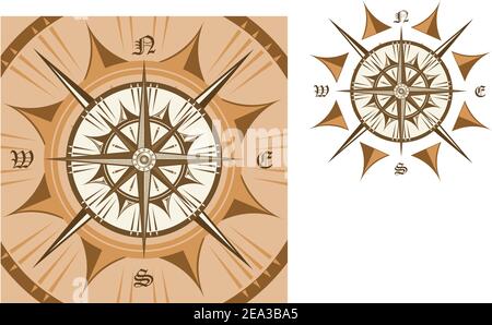 Medieval compass isolated on white background for travel design Stock ...