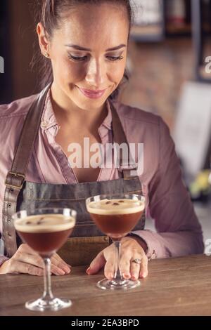 Making an espresso martini Stock Photo - Alamy