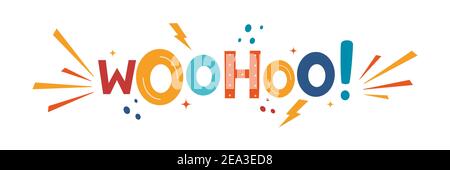 Woohoo Calligraphy design for postcard poster graphics. Vector design ...