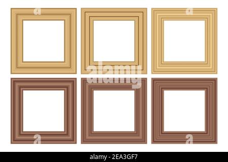 Big set of squared vintage wooden frame for your design. Vintage cover ...