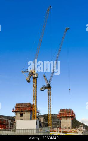 concrete building core and crane Stock Photo - Alamy