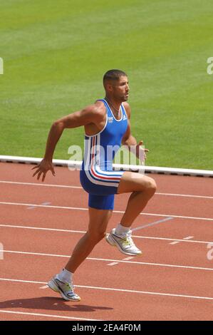French athlete (long jump) Salim Sdiri during a training session at ...