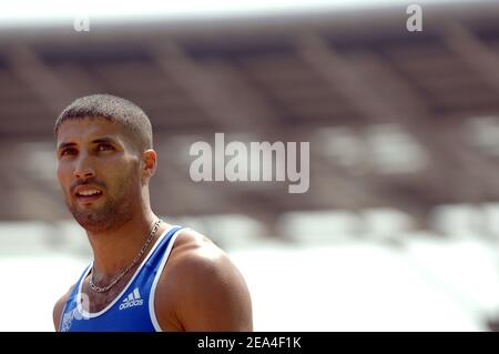 French athlete (long jump) Salim Sdiri during a photo session, in Paris ...