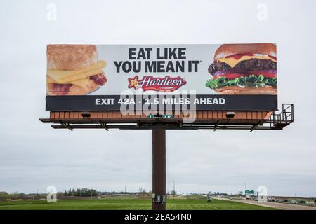 Hardees Restaurant Sign USA Stock Photo - Alamy