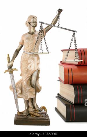 Justice (greek:themis,latin:justitia) blindfolded with scales, sword ...