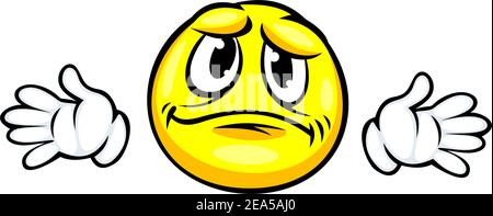 Gloomy smile face emoticon, cartoon line emoji. Vector isolated sullen ...