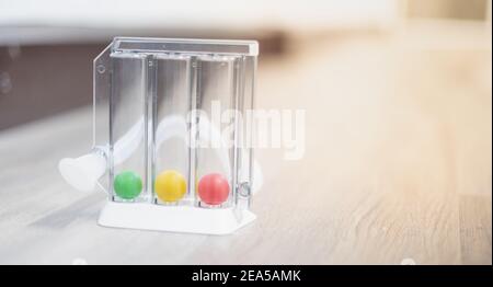 The Tri-ball incentive spirometry is medical equipment for elderly or ...