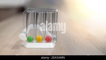 The Tri-ball incentive spirometry is medical equipment for elderly or ...