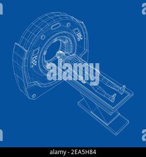 MRI machine scanning patient inside. Vector Stock Vector Image & Art ...
