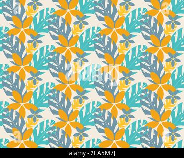 Vector illustration. Seamless pattern. Tropical ornaments. Toucan ...
