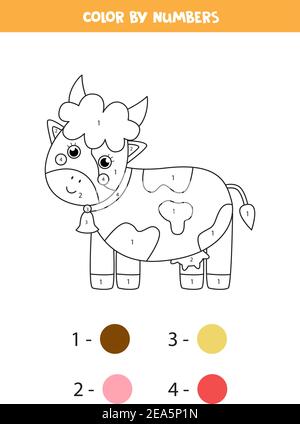 Cow Coloring Page for Kids Stock Vector Image & Art - Alamy