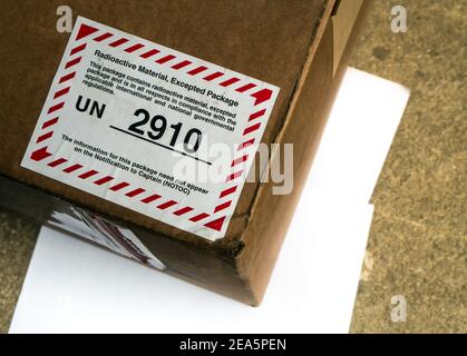 The UN number label for Radioactive material, Excepted package Stock ...
