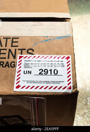 The UN number label for Radioactive material, Excepted package Stock ...