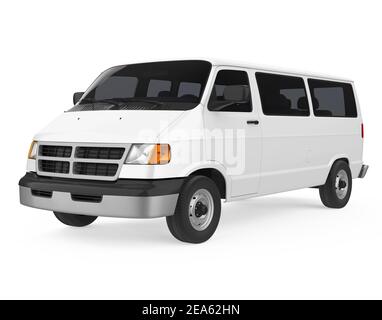 White Minibus Isolated Stock Photo - Alamy
