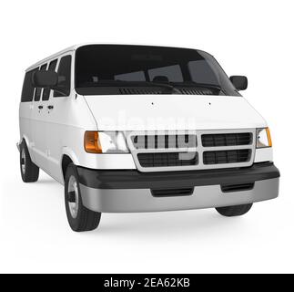 White Minibus Isolated Stock Photo - Alamy