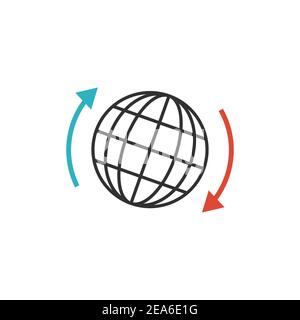 sphere planet with arrows isolated icon vector illustration design ...