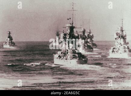 Italian heavy cruisers a day before the Battle of Punta Stilo ...