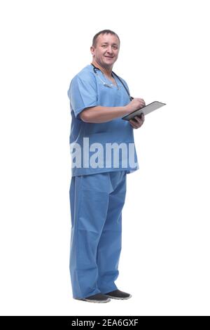 Doctor making notes on clipboard Stock Photo - Alamy