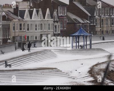 Sheerness, Kent, UK. 8th February, 2021. UK Weather: a small group of ...