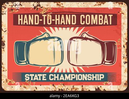 Mixed martial arts tournament grungy flyer or poster. Illuminated with ...
