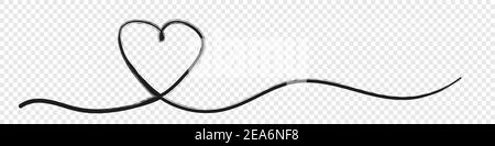 Hand drawn heart line art banner background transparent isolated Stock ...