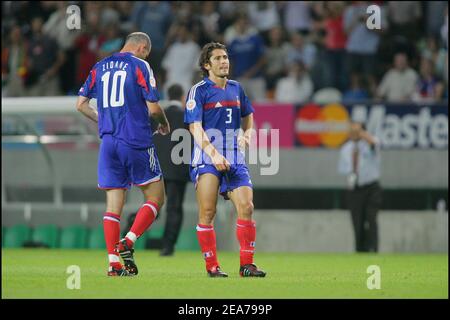 France's Zinedine Zidane after the defeat during Euro 2004 in Portugal ...