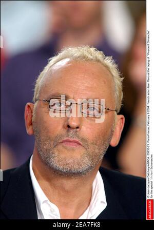Jean Reno at the taping of Vivement Dimanche in Paris, France, March 19 ...