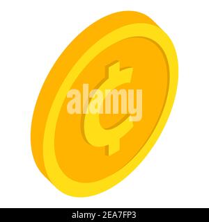 Coin icons. Cent and centavo coin . Currency symbols in isometric 3d ...