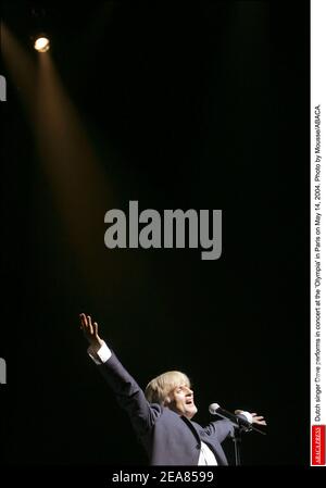 Dutch singer Dave performs in concert at the 'Olympia' in Paris on May ...