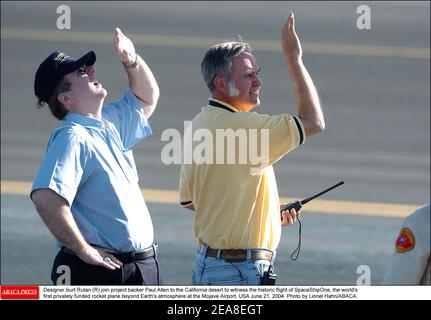 Burt Rutan, designer of SpaceShipOne, the privately funded space craft ...