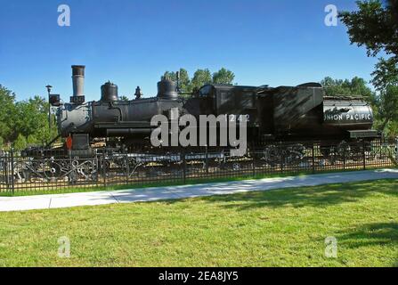 Historic Union Pacific locomotive in Rawlins, WY Stock Photo - Alamy
