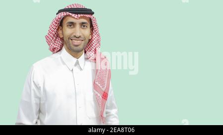 A Happy Saudi Man, isolated Arab man, Jeddah, Saudi Arabia, September ...