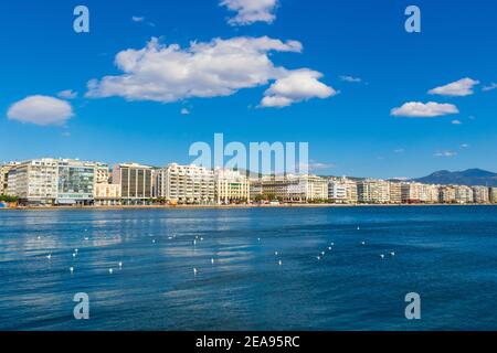 Promenade of the city of Thessaloniki on the Thermaic Gulf Stock Photo ...
