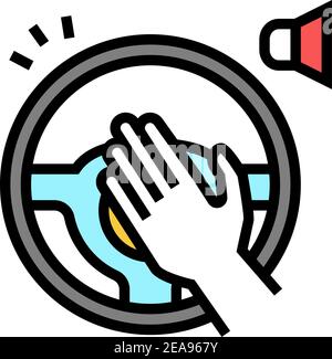 driver honking line icon vector illustration Stock Vector Image & Art ...