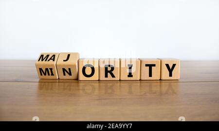 Minority or majority symbol. Turned wooden cubes and changed the ...