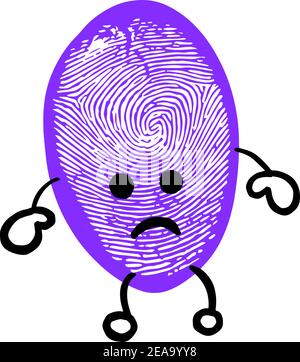 Funny Fingerprint Print Bean Cartoon Character Emoticon Stock Vector ...